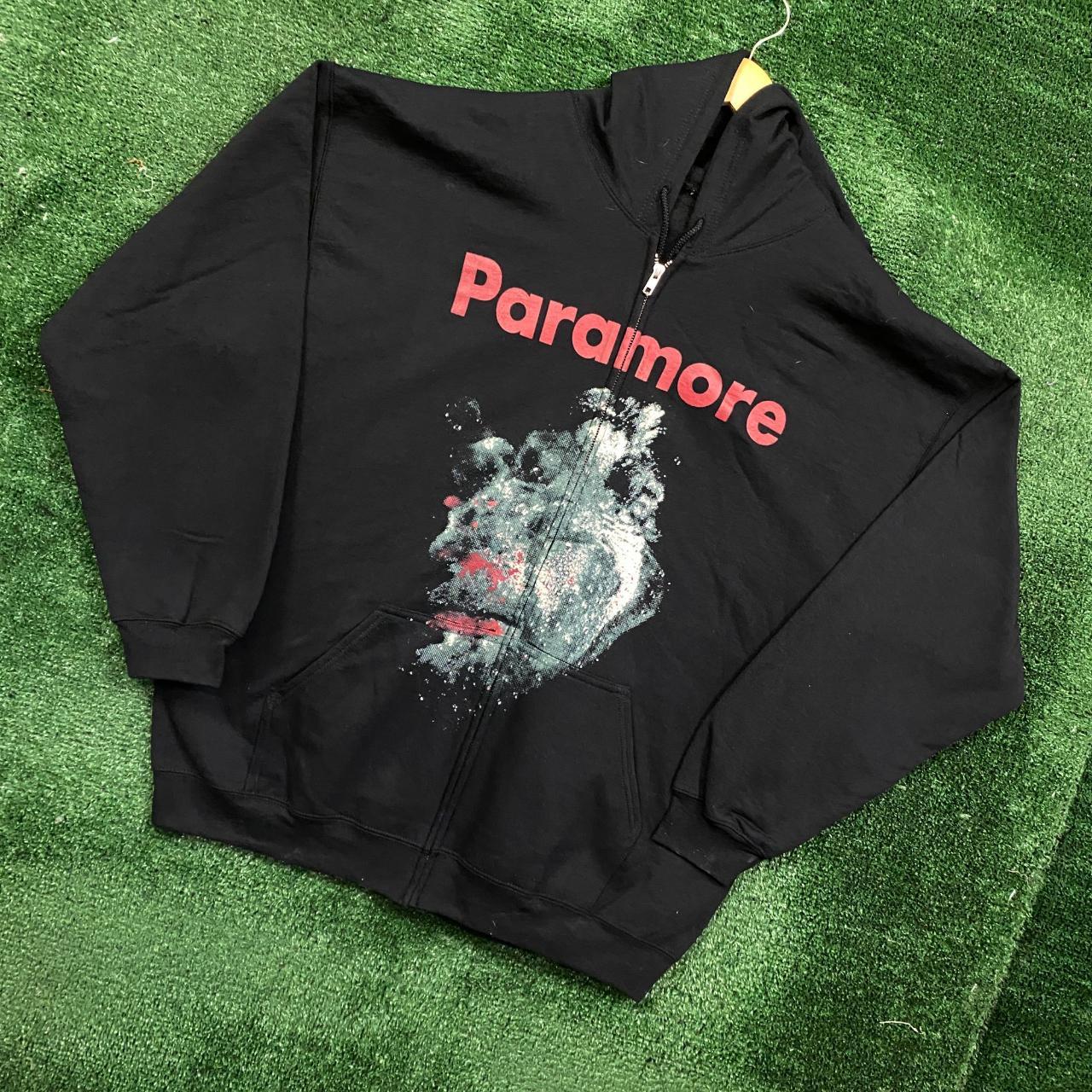 Paramore zip up hoodie size extra large measures 25... - Depop