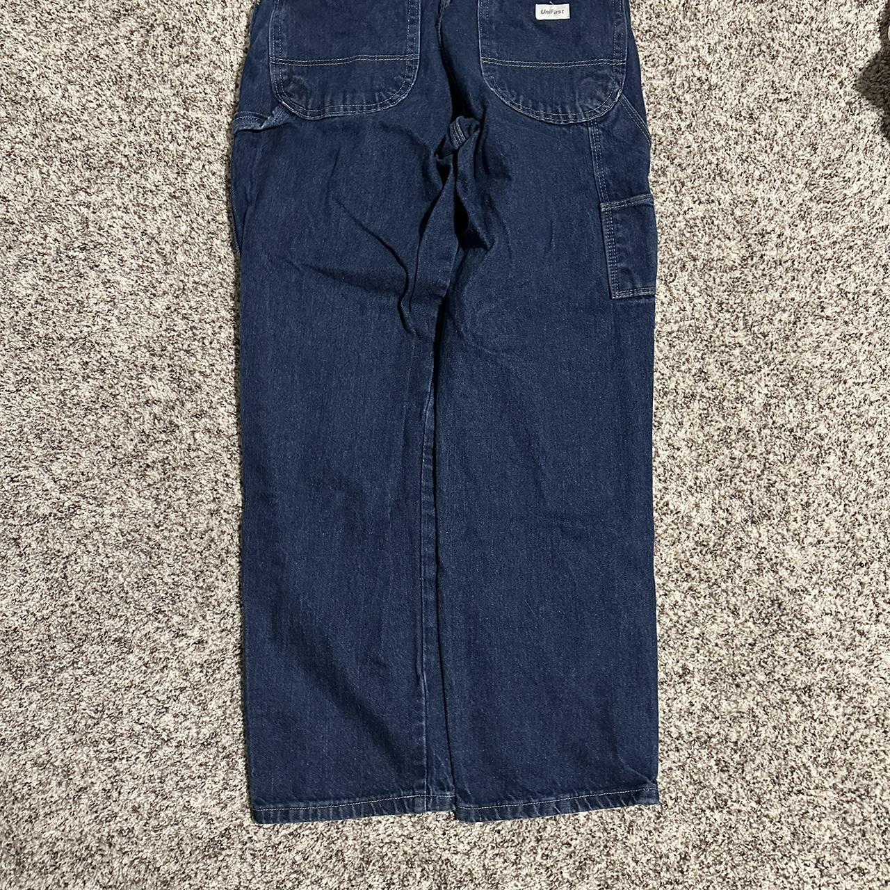 Dark blue UniFirst carpenter jeans. Good condition... - Depop