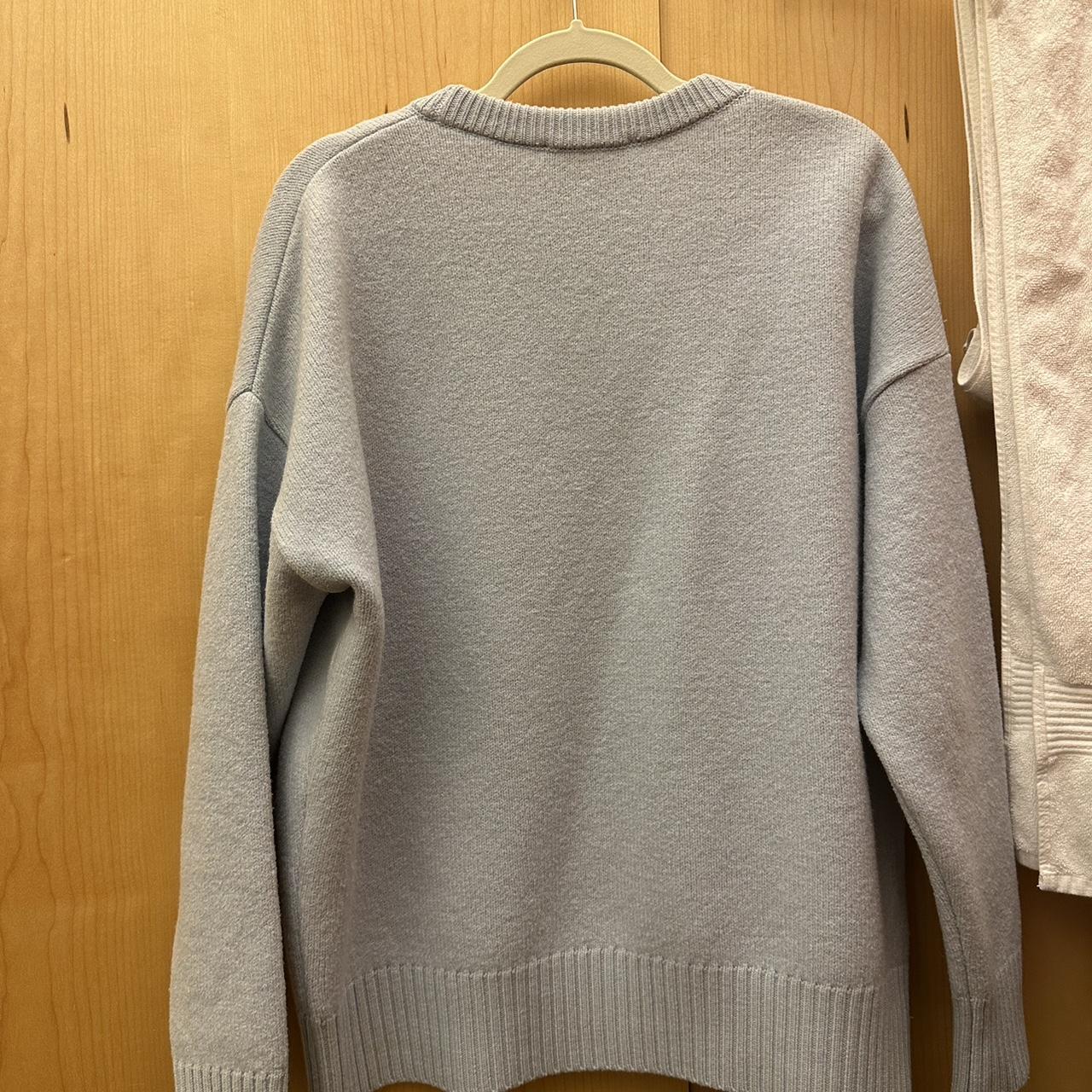light blue AMI de coeur sweater, virgin wool - Depop