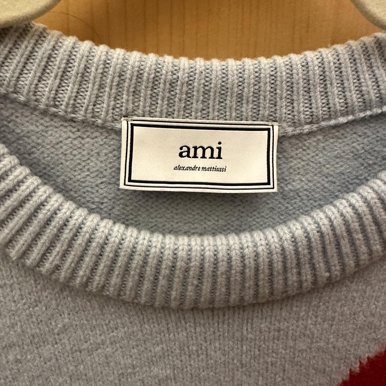 light blue AMI de coeur sweater, virgin wool - Depop
