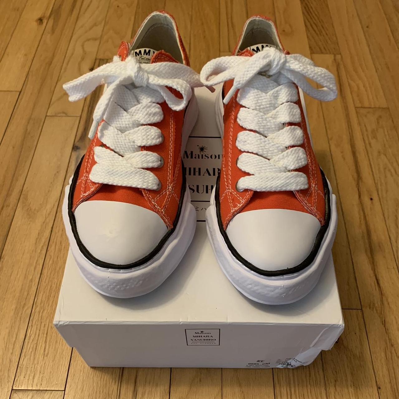 Maison Mihara Yasuhiro Red low top shoes Box... - Depop
