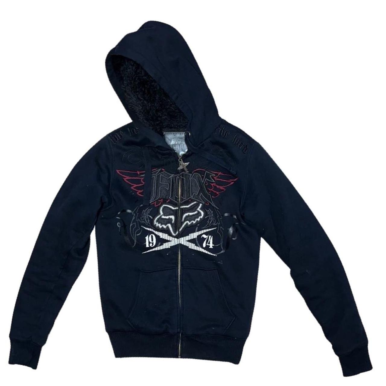 Fox racing zip up sweater Size small Fur... - Depop