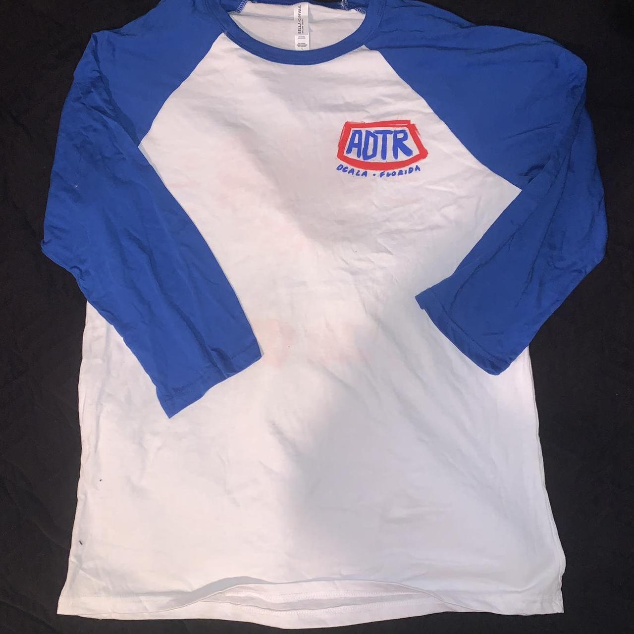 A Day To Remember raglan band tee. White with blue... - Depop