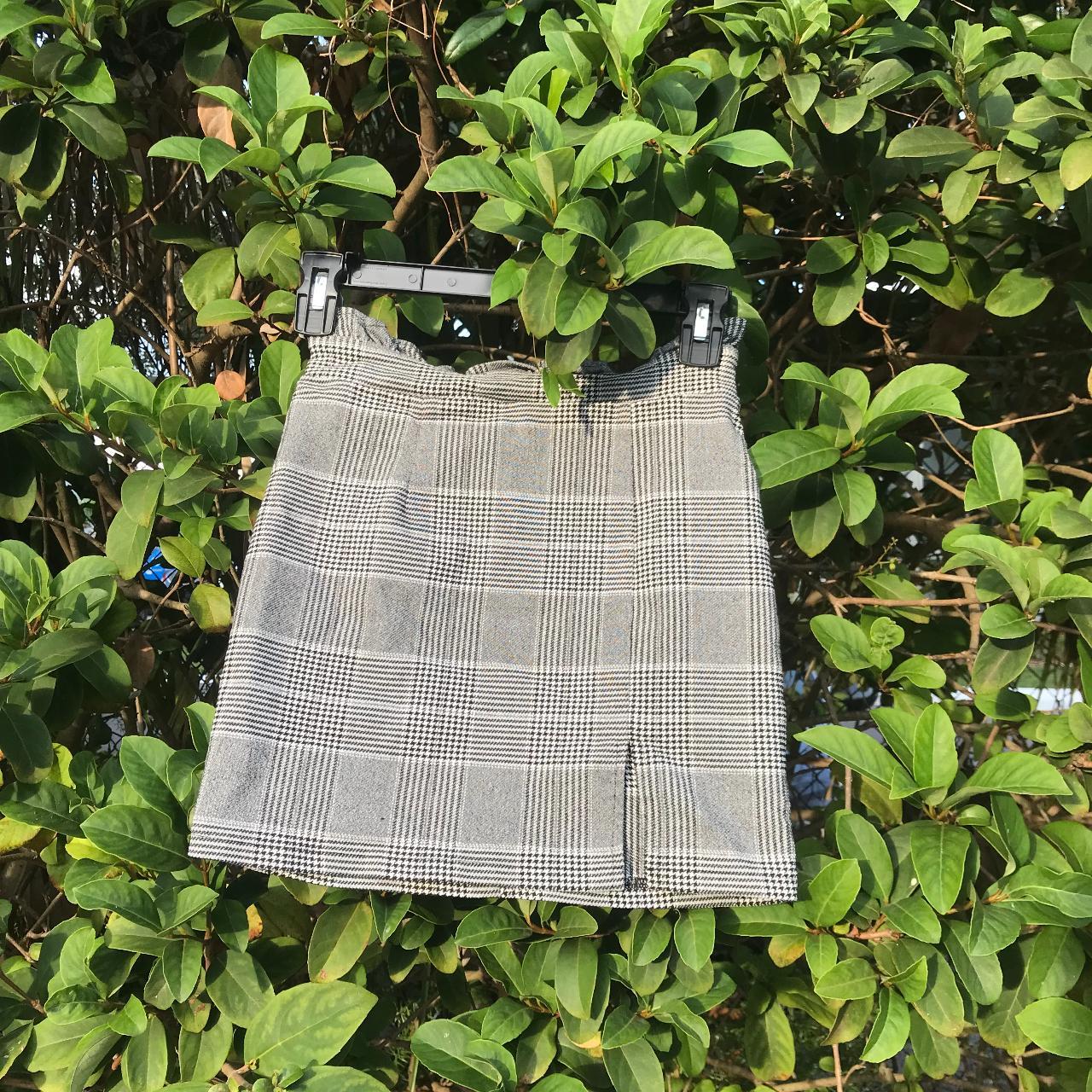 black and white checkered clueless type skirt with... - Depop