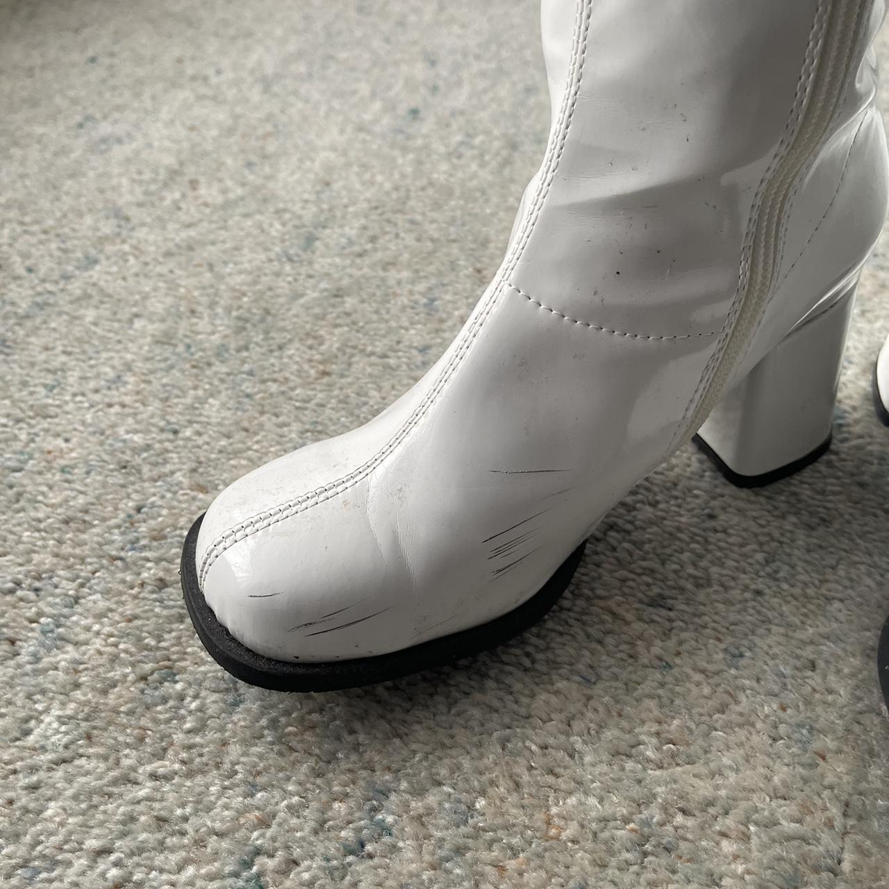 White 70s boots Scuff marks as seen in the photo Size 7 - Depop