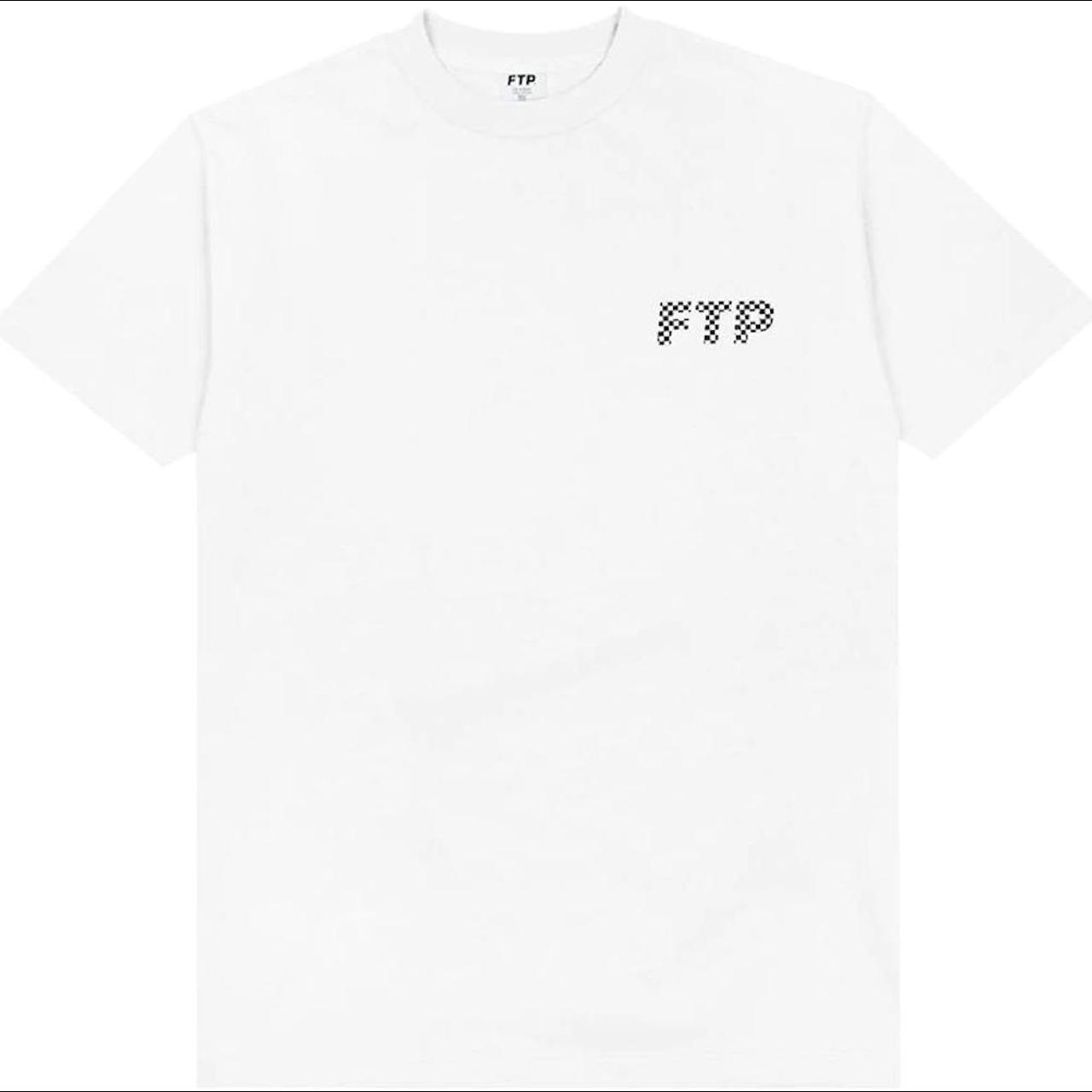 FTP Men's White and Black T-shirt | Depop