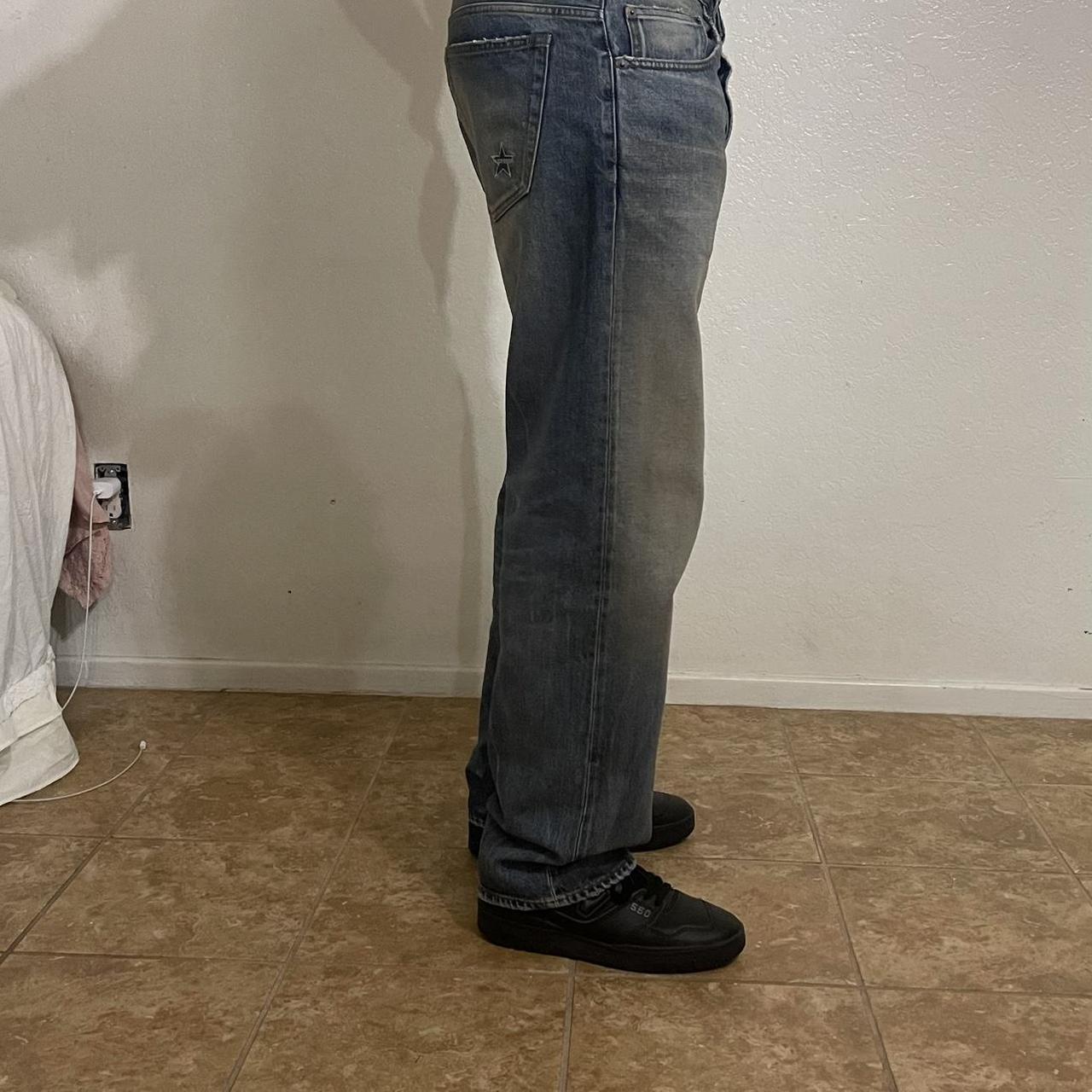 SUPREME Distressed Loose Fit Selvedge Jean - Washed... - Depop