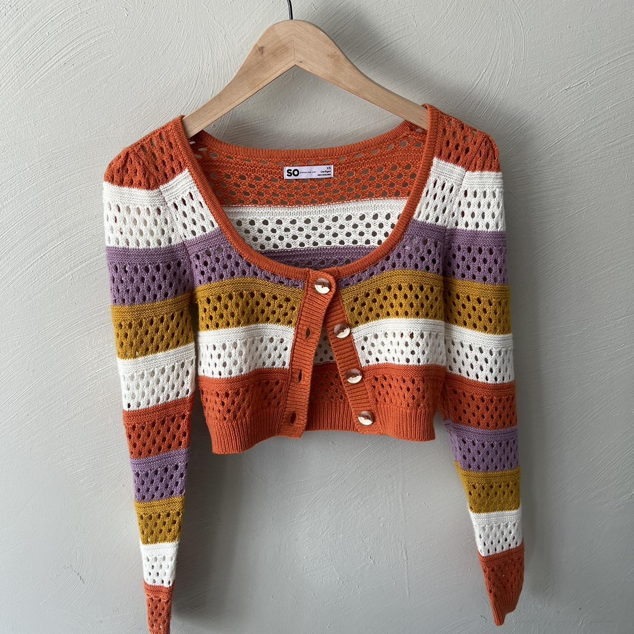 Cute Funky Cropped Cardigan #colorful - Depop