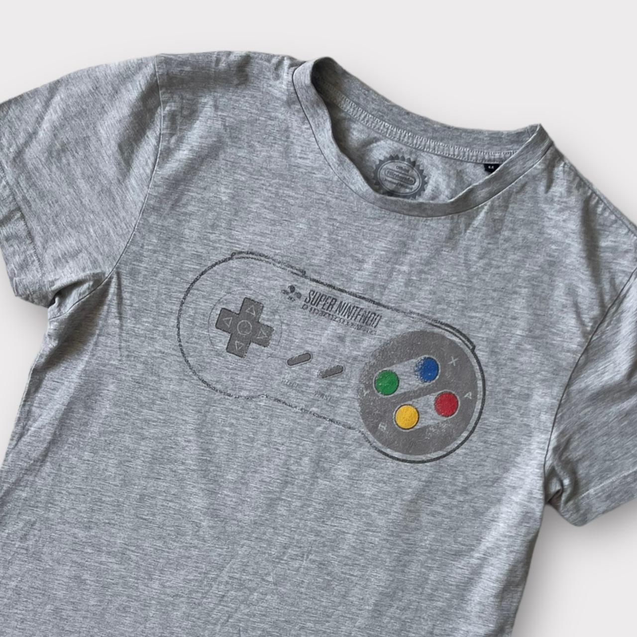Retro Super Nintendo Grey Classic Gaming T-Shirt ️... - Depop