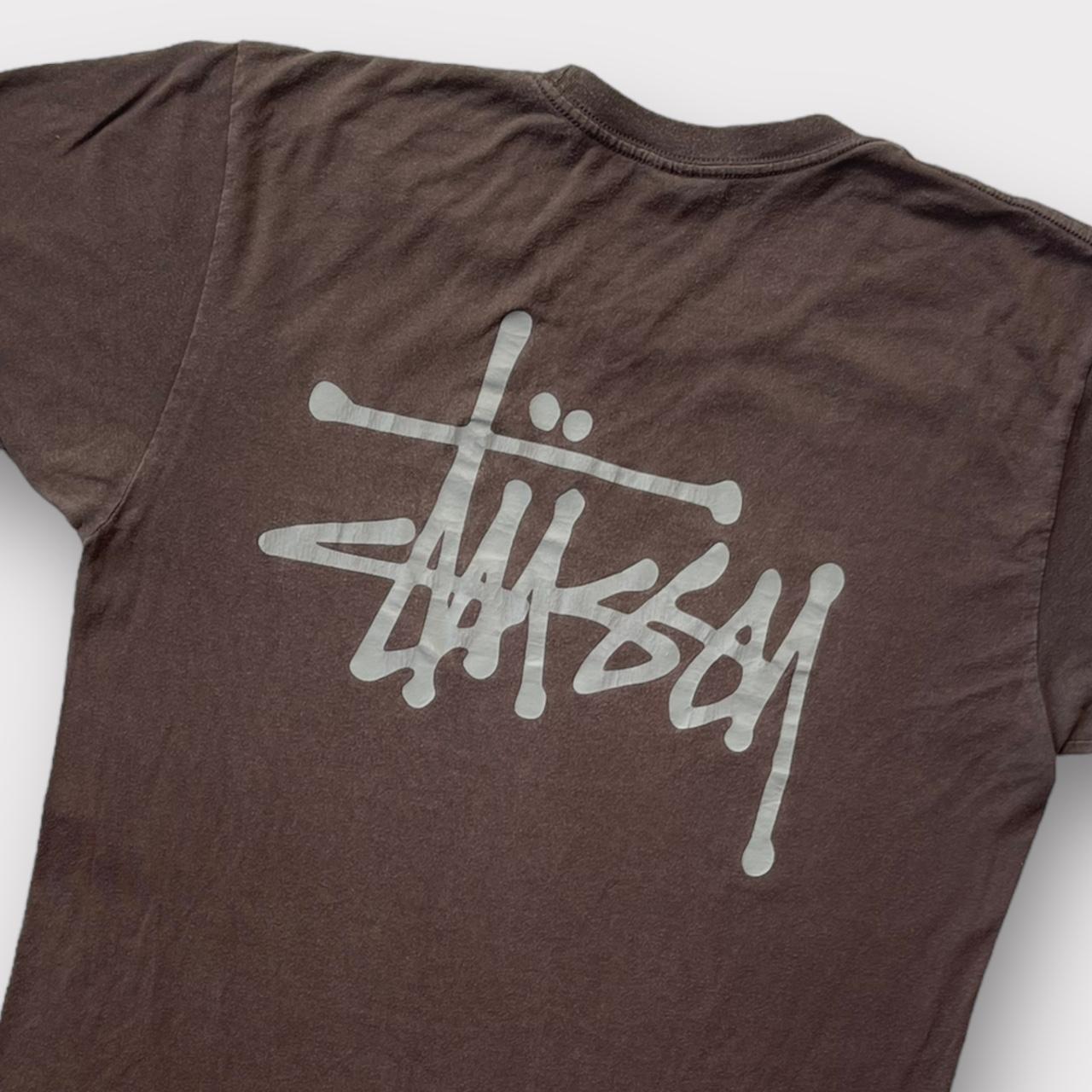 Stussy Graphic Brown/Grey Big Logo Graphic... - Depop