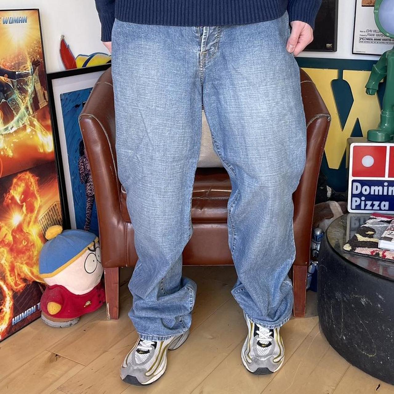 Vintage 00s Rocha John Rocha Baggy Denim Washed... - Depop