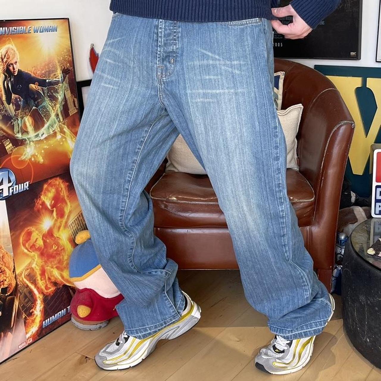 Vintage 00s Rocha John Rocha’ Denim Distressed Baggy... - Depop