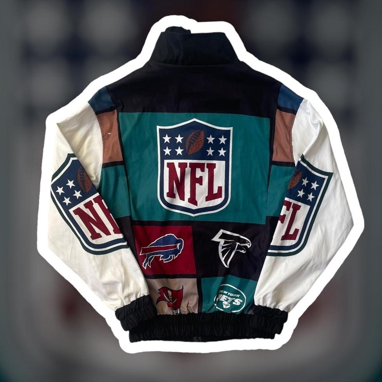 Retro Style NFL Patchwork Varsity-esk Style Thin... - Depop