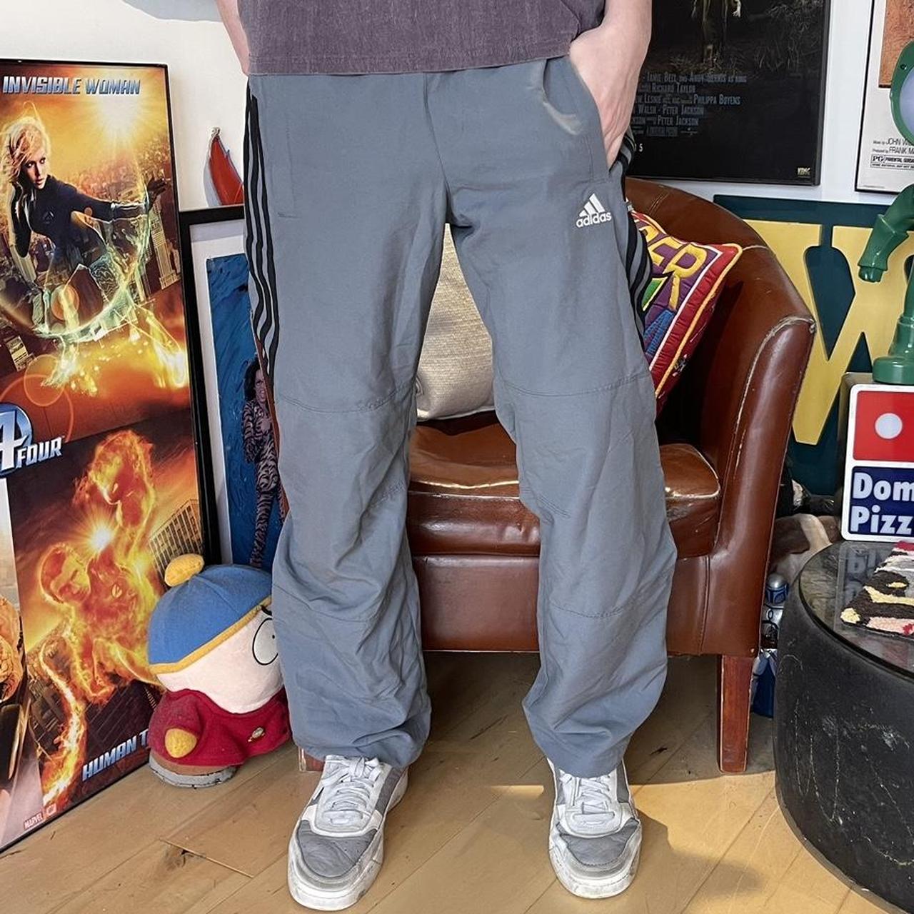 Retro 00s Adidas Grey Pattern Tracksuit... - Depop