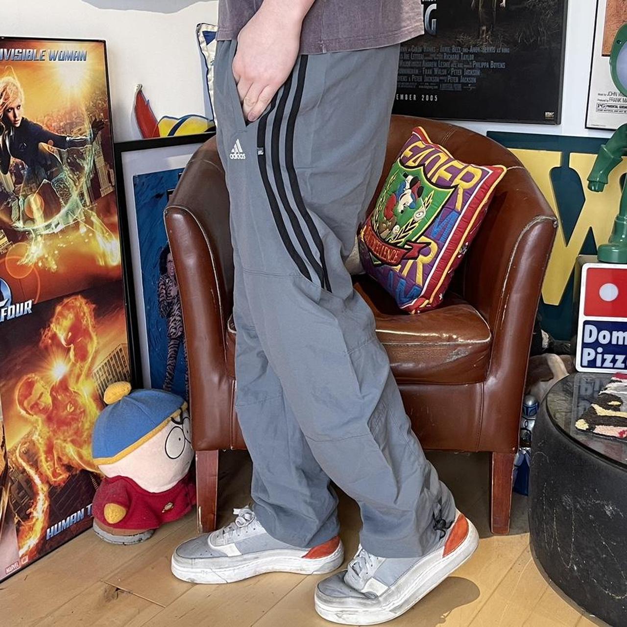 Retro 00s Adidas Grey Pattern Tracksuit... - Depop