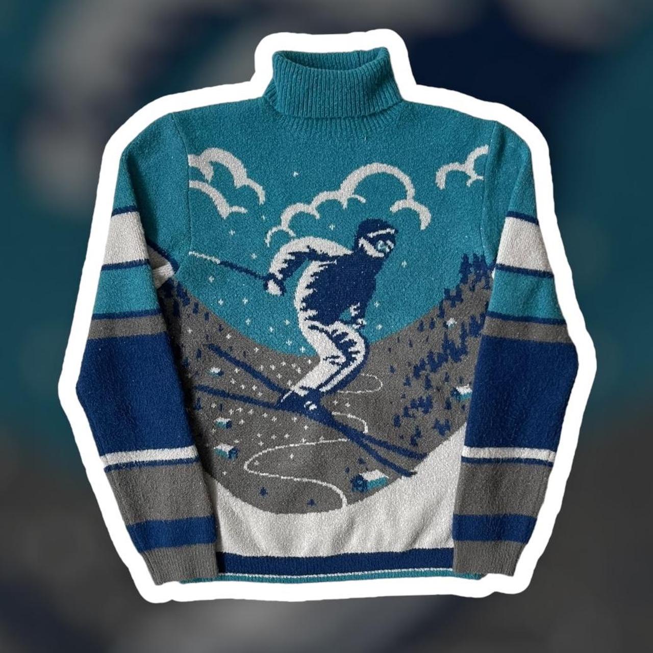 Retro style Topman Winter Skiing Allover Print... - Depop