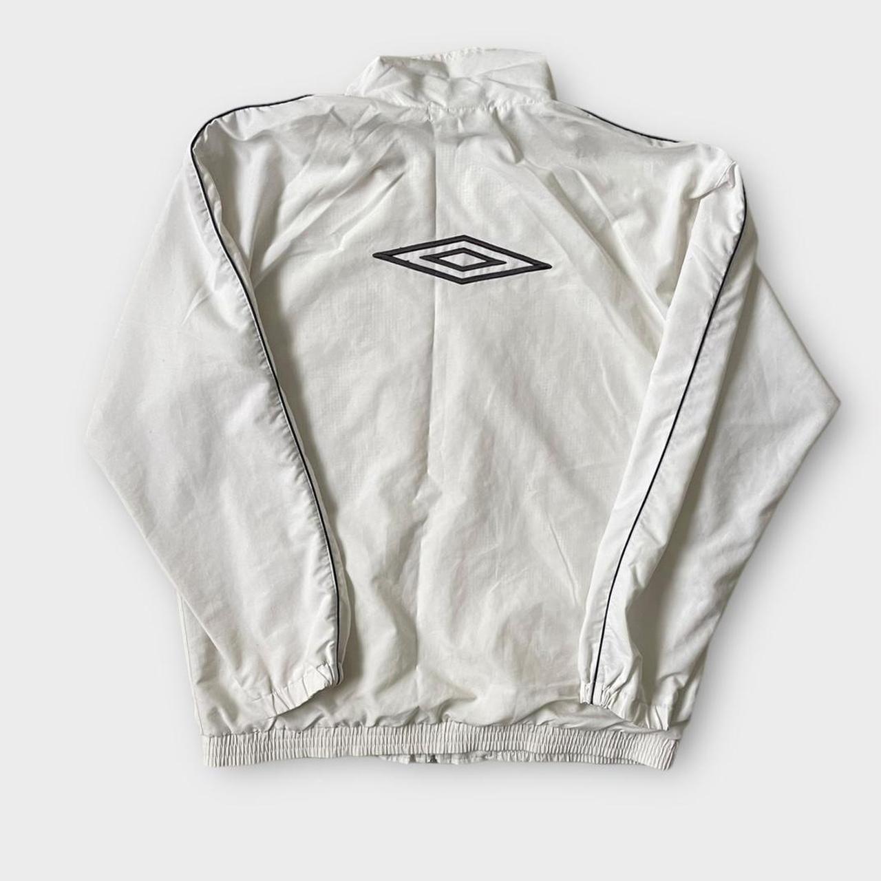 Vintage 00s Umbro 2000s White Black Zip-up Track... - Depop