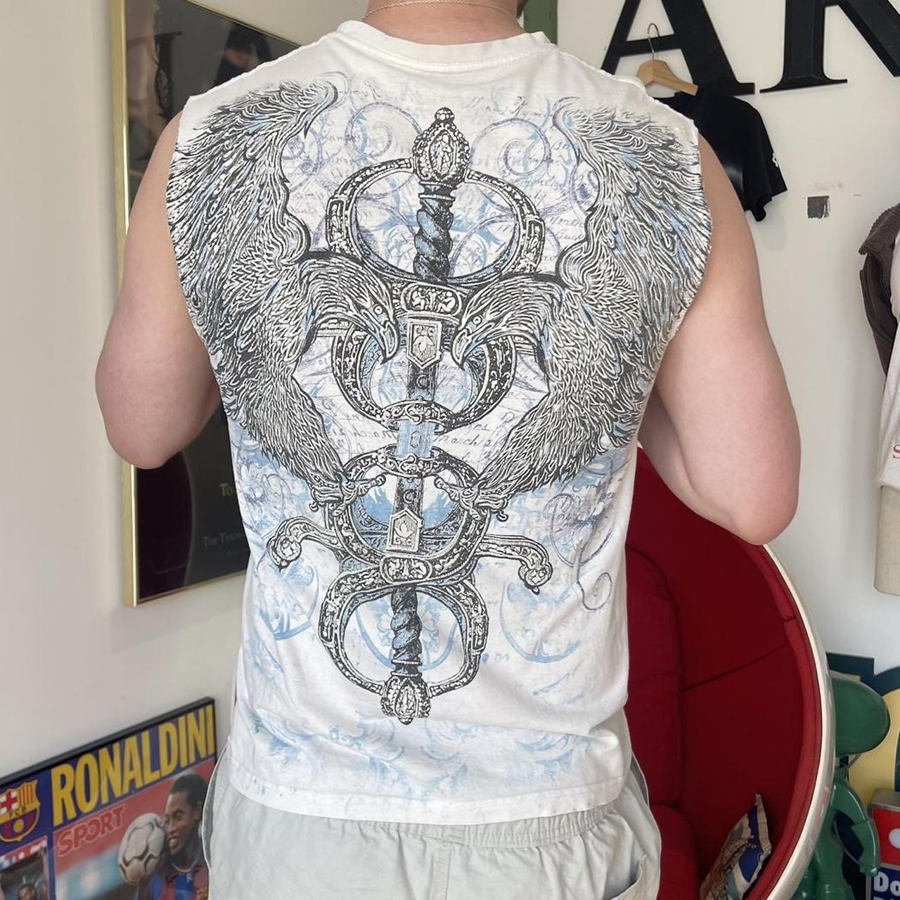 Vintage Affliction graphic gothic mma style fighter... | Depop