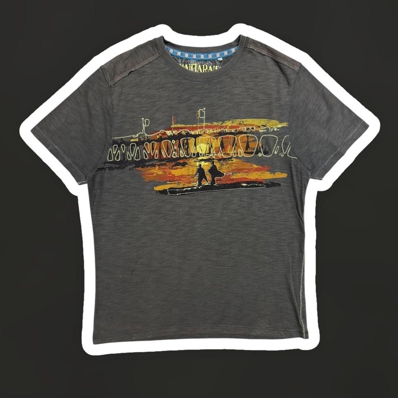 Retro style brown Y2K graphic surfing top ️ ️Size:... - Depop