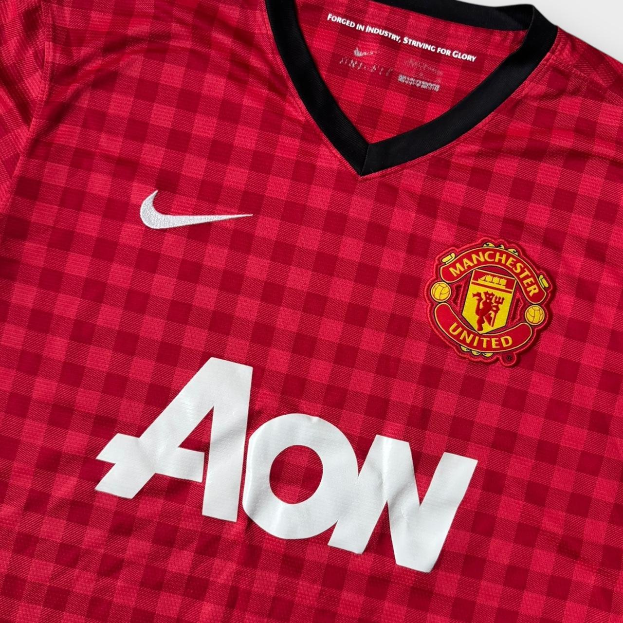Manchester United football club x nike check pattern... | Depop