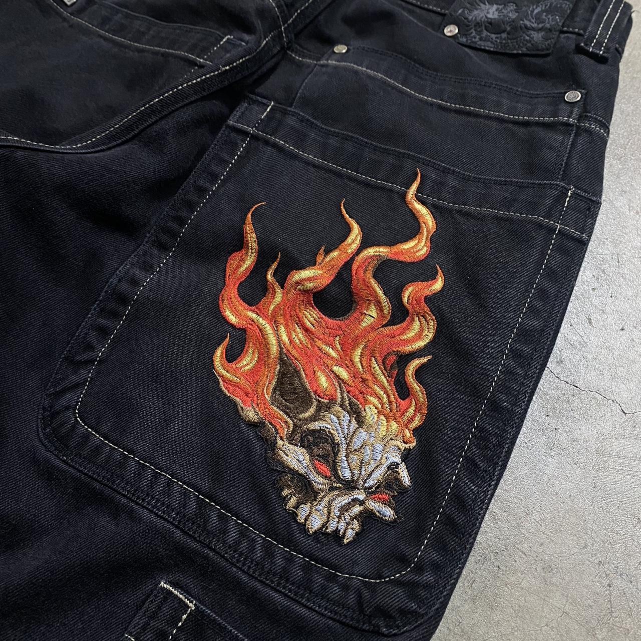 JNCO Flaming Skull Grail ‼️NOT ACTUAL PRICE DO NOT... - Depop