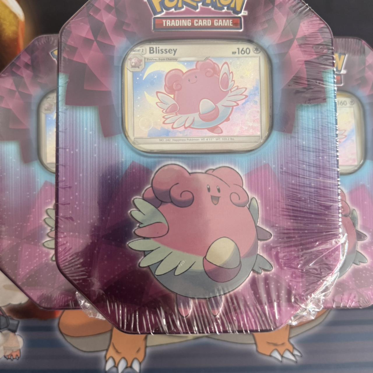 2019 Blissey booster tins, can contain rare packs... - Depop