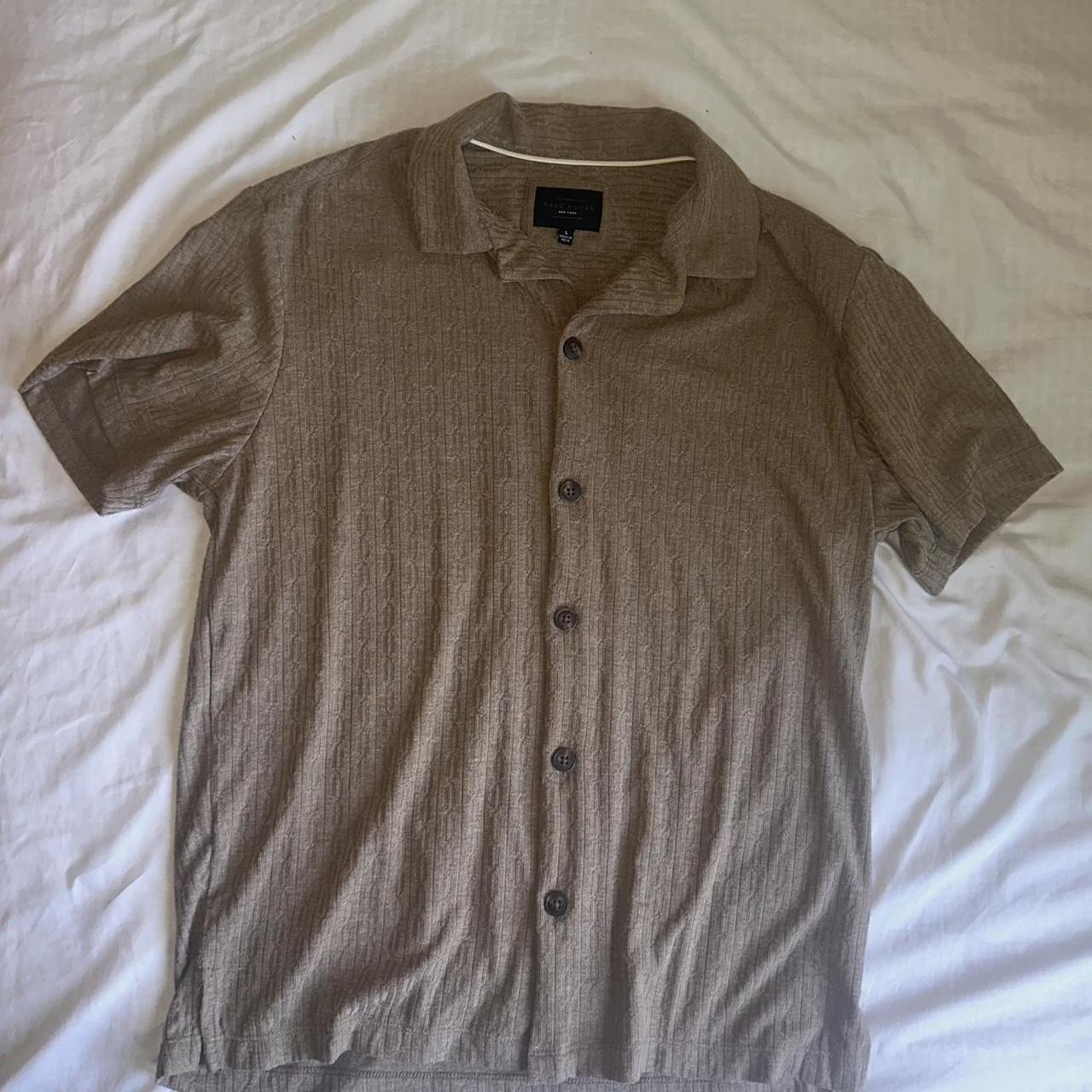 Tan Marc Asher short sleeve button up shirt... | Depop
