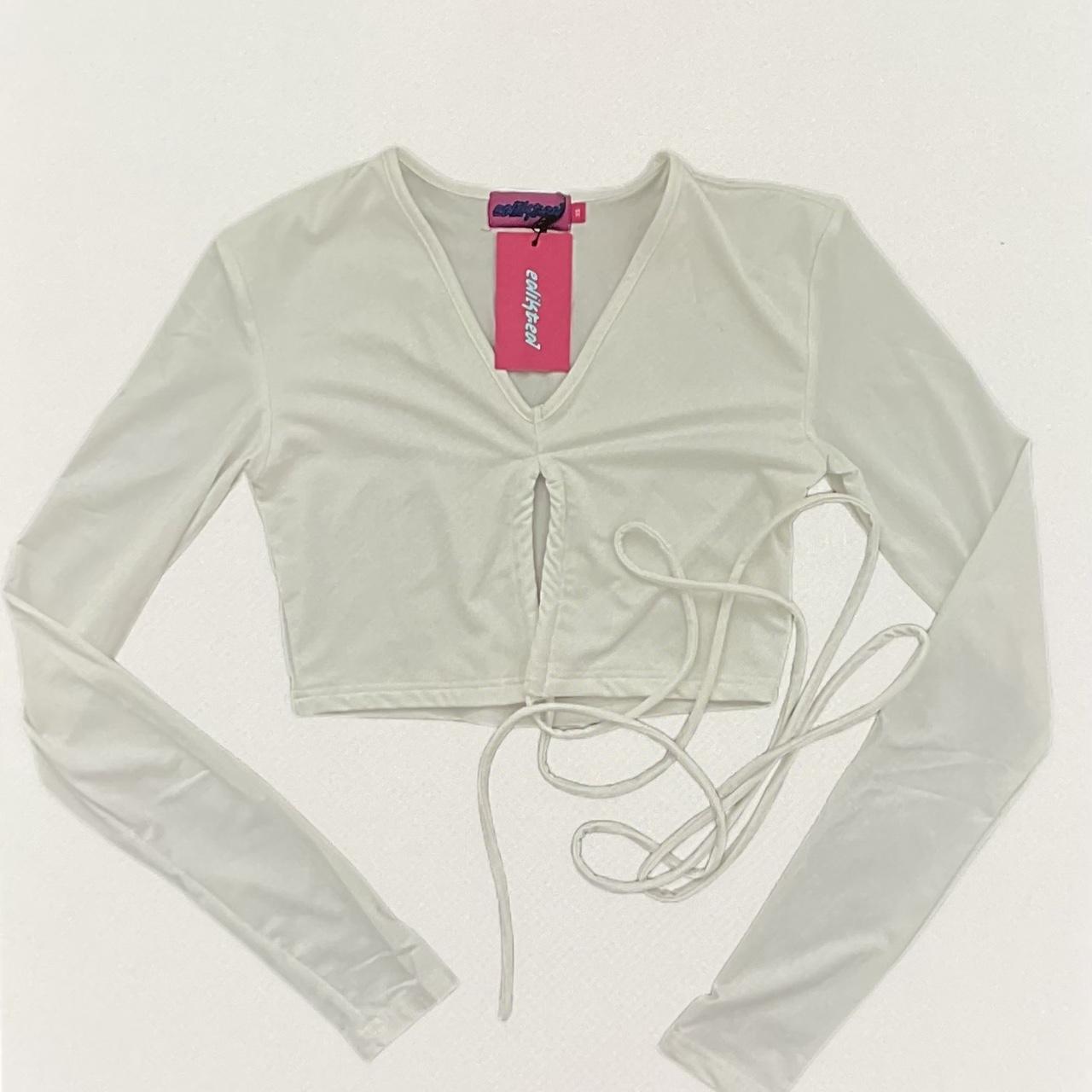 white edikted tie top size xs brand new with tags... - Depop