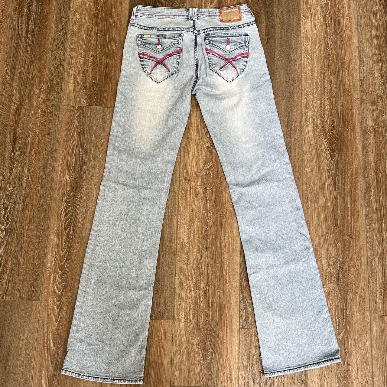 Pepe London jeans with pink stitching - Depop