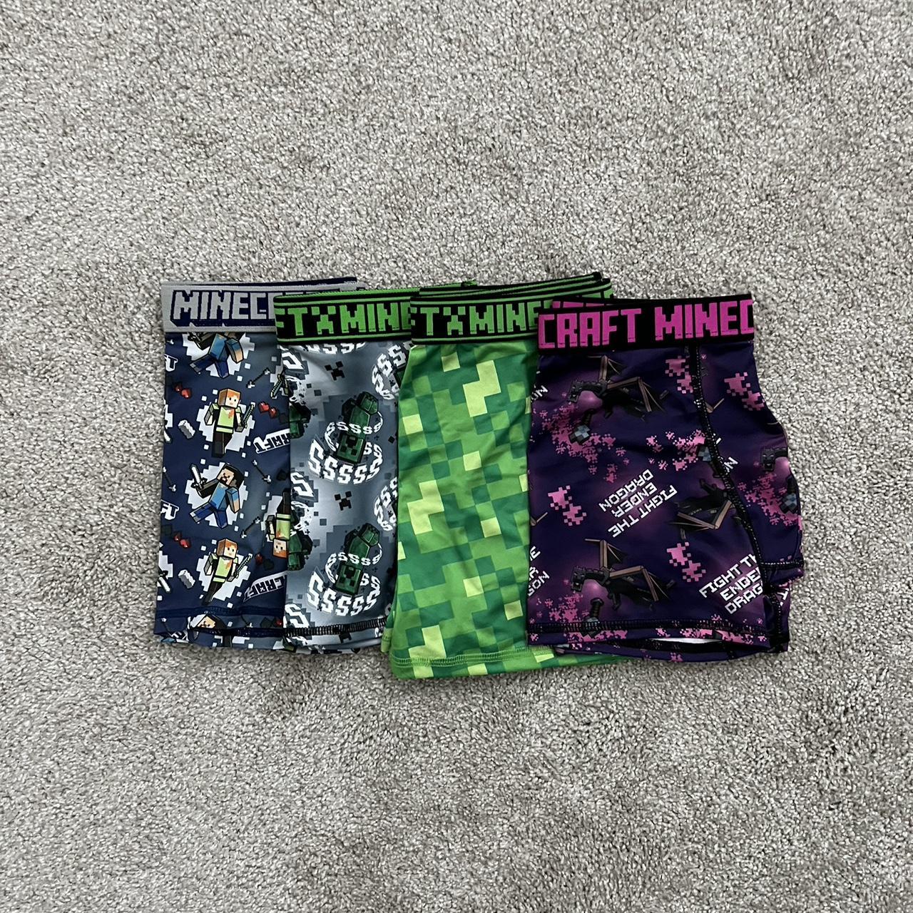 Set of 4 minecraft boxers never worn Kids size... - Depop