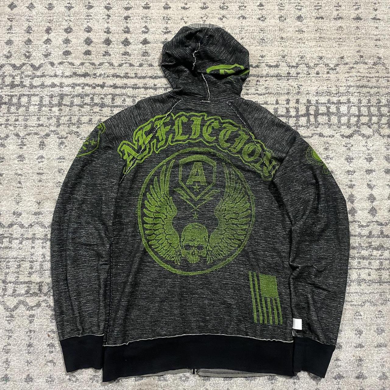 Affliction Reversible Zip Up Hoodie Size Medium... - Depop