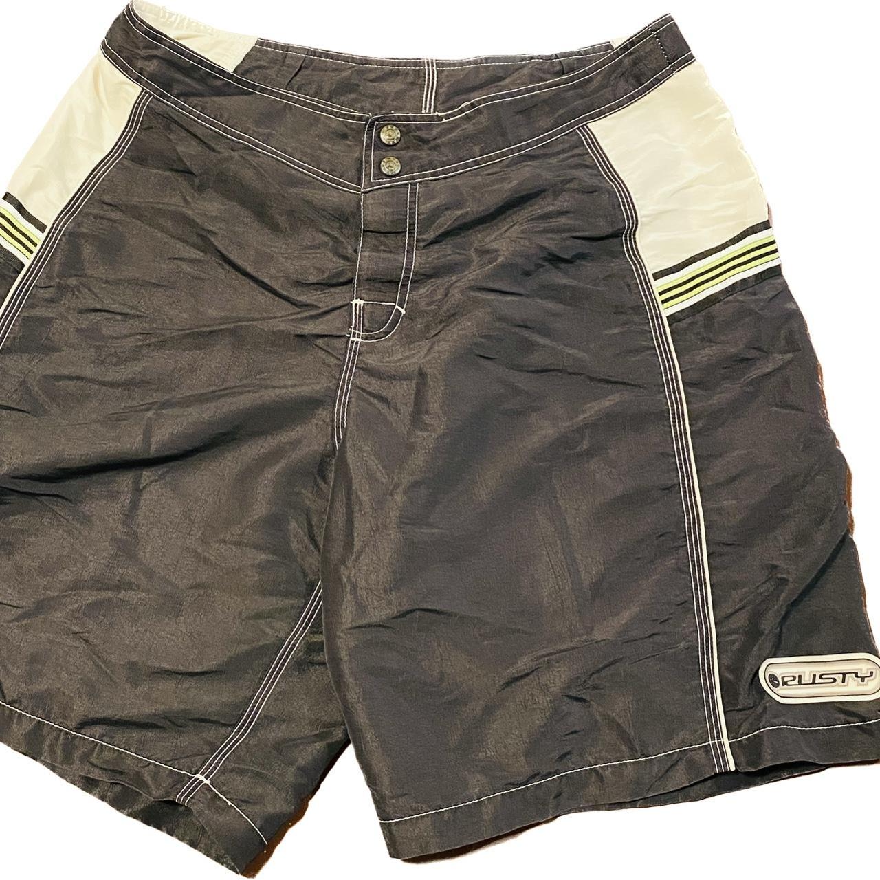 Rusty Men's Black and Yellow Shorts | Depop