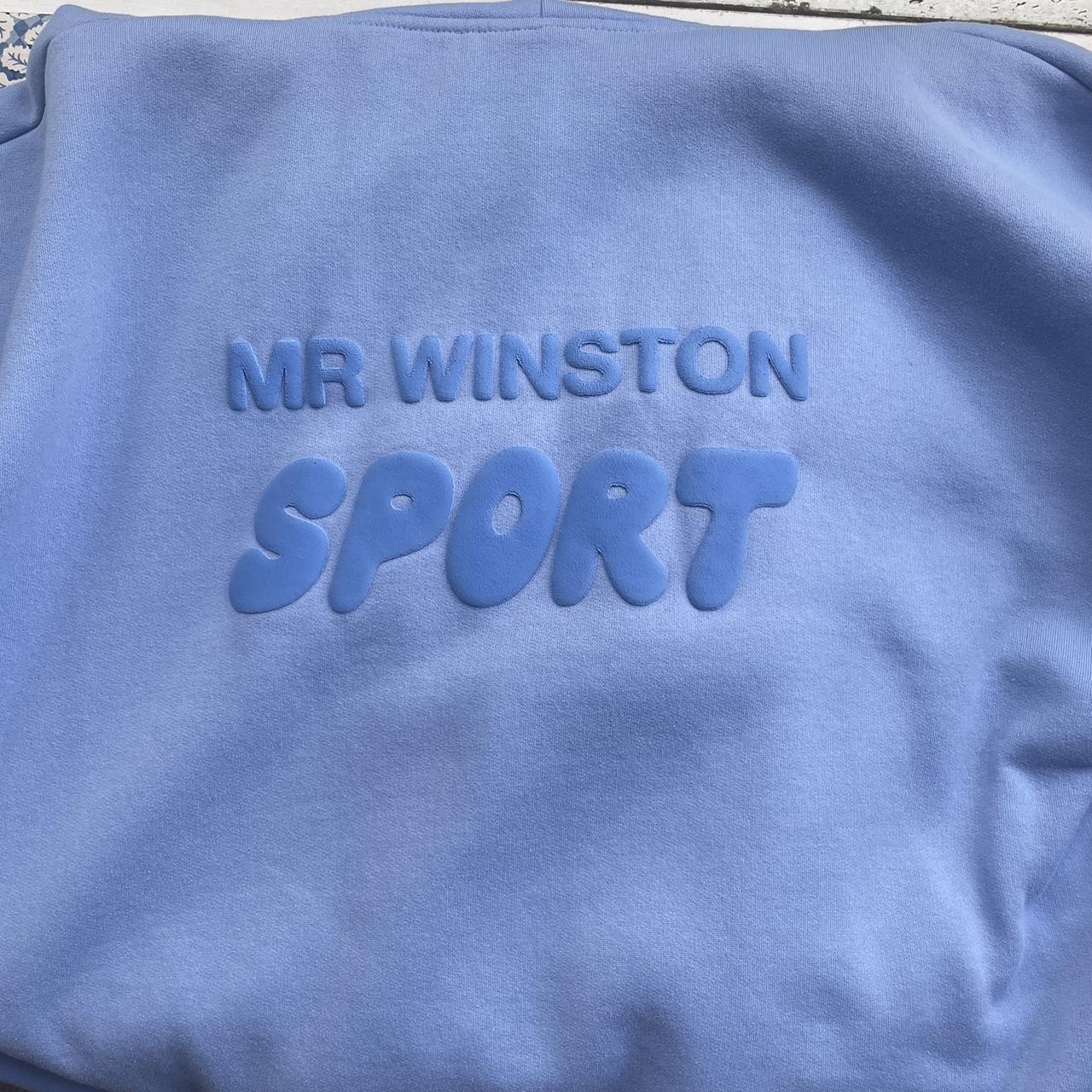 Mr Winston Women's Blue Hoodie | Depop
