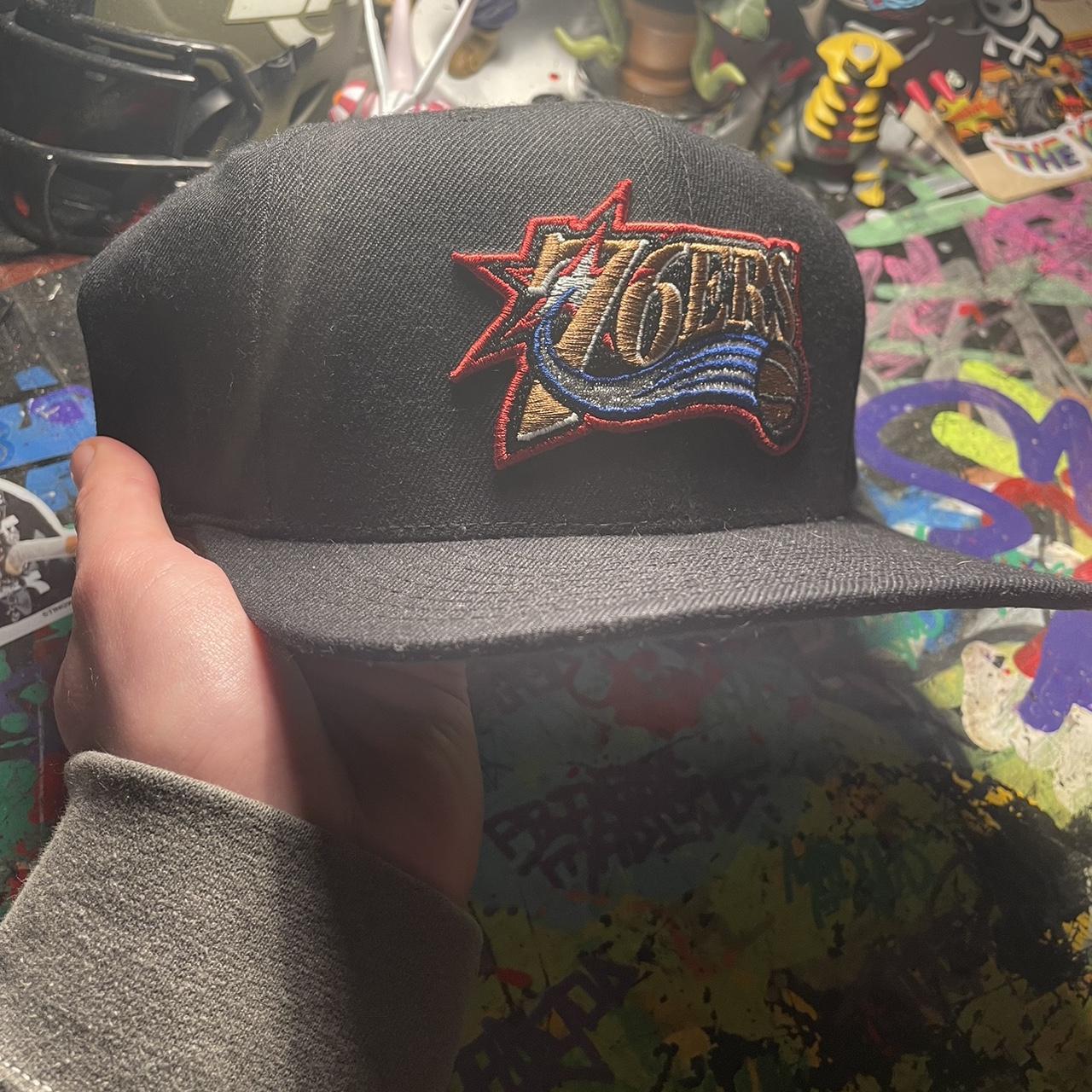 mitchel and ness 76ers hat dope hat worn a couple... - Depop