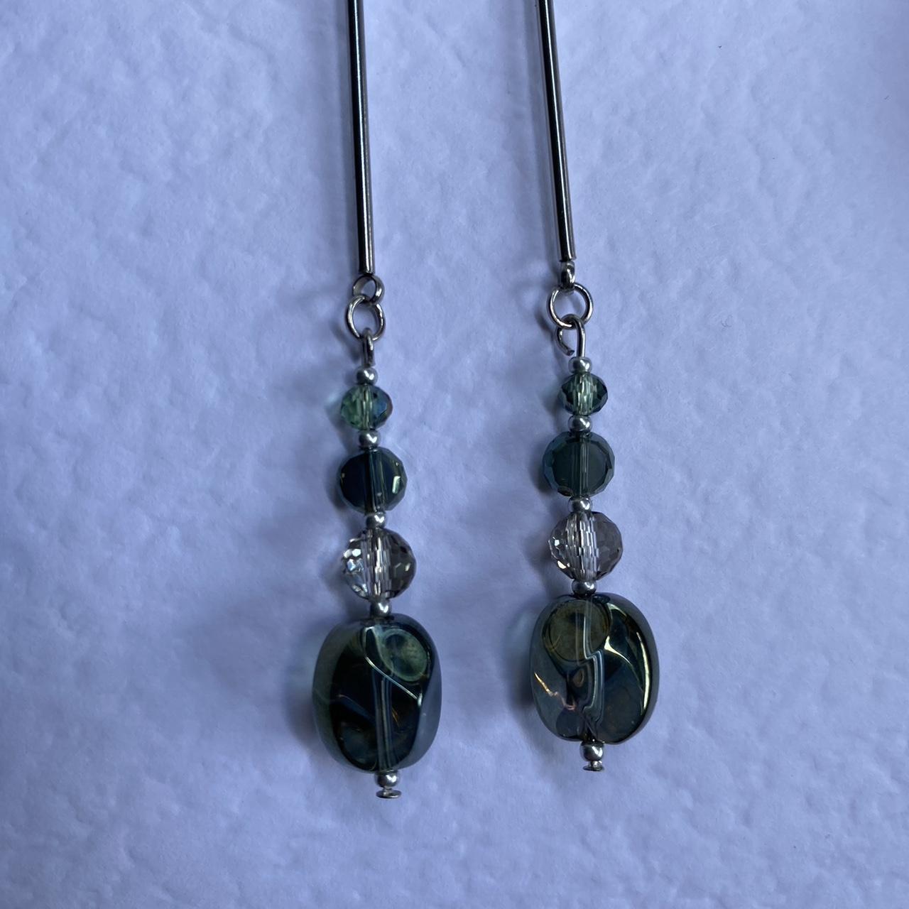 Lani - Elegant Green Earrings Handmade Approx 9cm... - Depop
