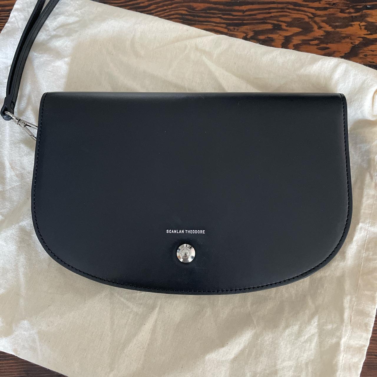 Scanlan and Theodore black leather 1/2 moon bag Vgc - Depop