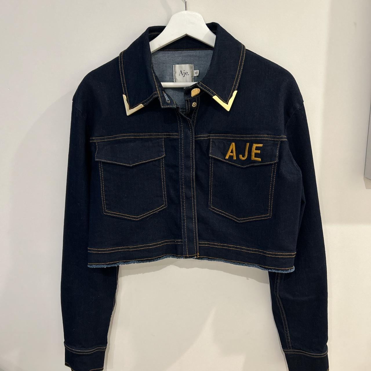Aje crop denim jacket/top vgc - Depop