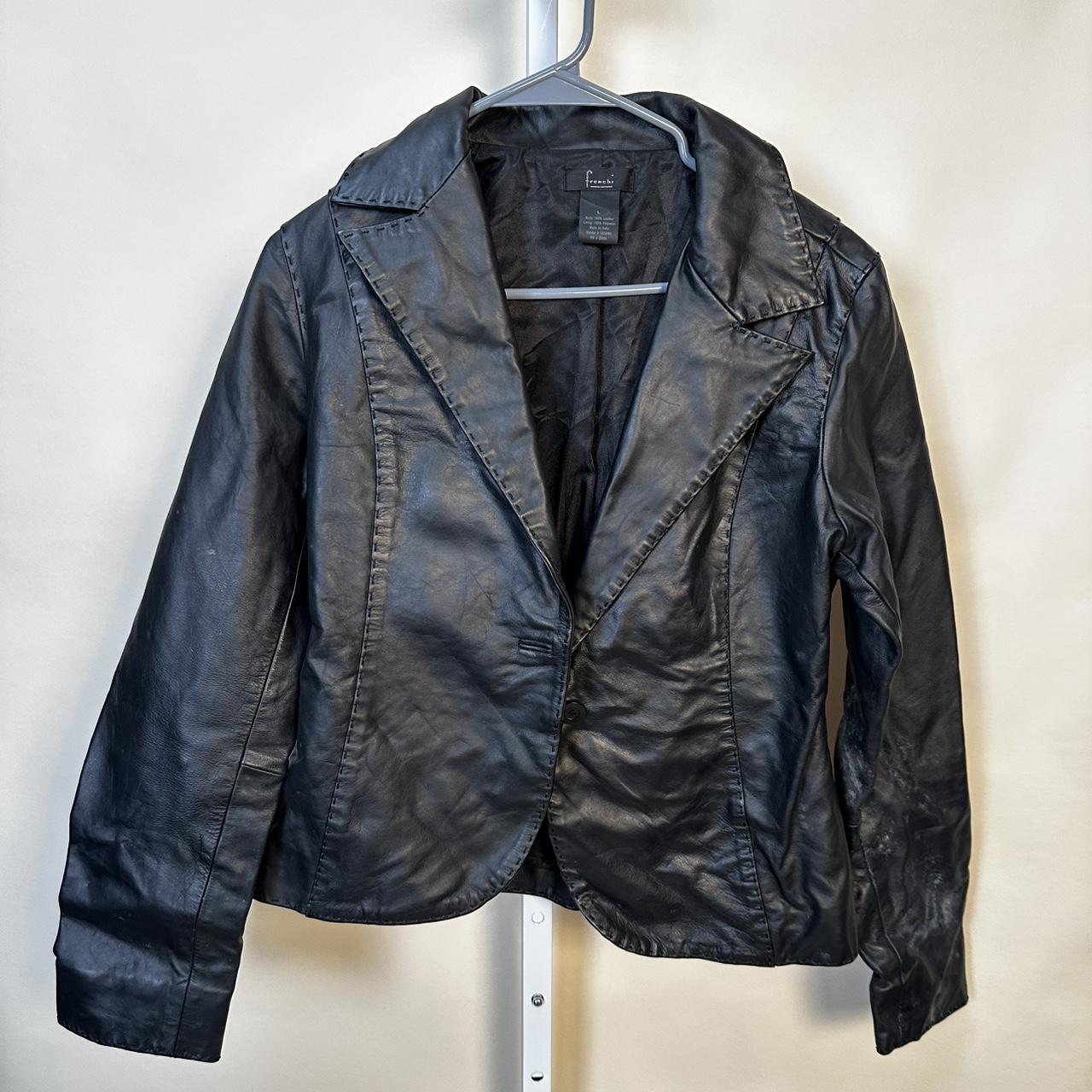 Woman’s French Leather Jacket Has some flaws on... | Depop