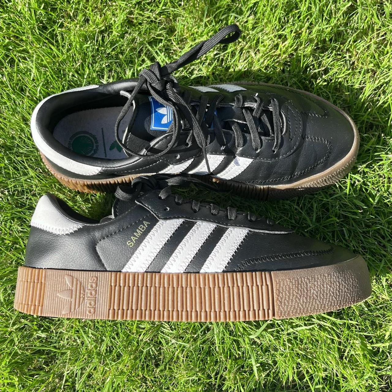 Adidas Sambarose Vegan Black / Gum Samba platforms... - Depop