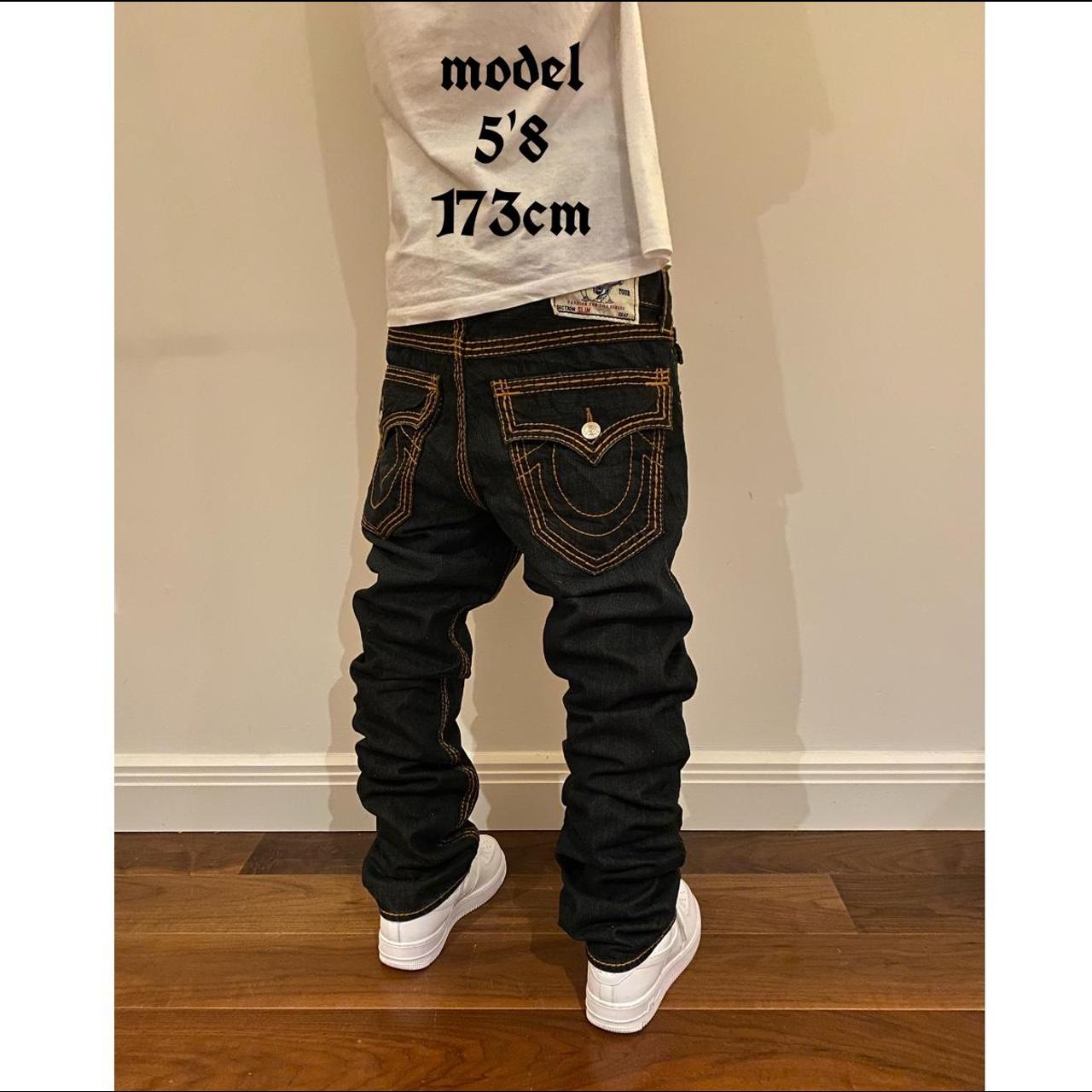 Now these! True Religion Orange Triple Stitch Jeans,... - Depop