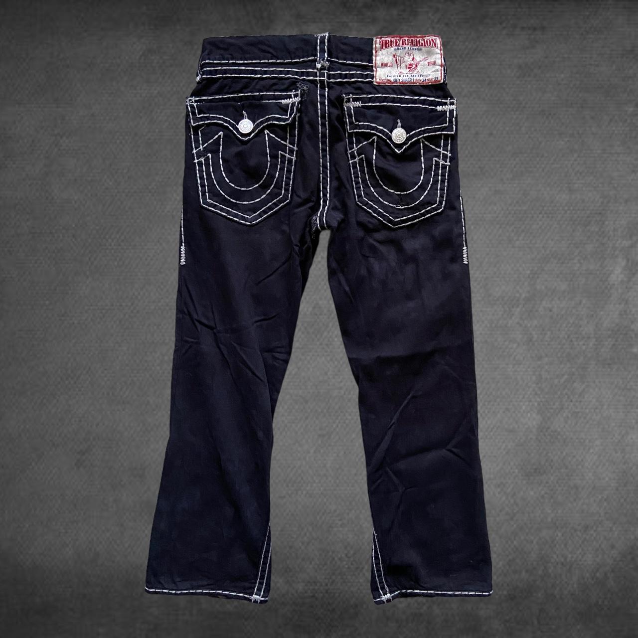 True Religion Men's Black and White Jeans | Depop