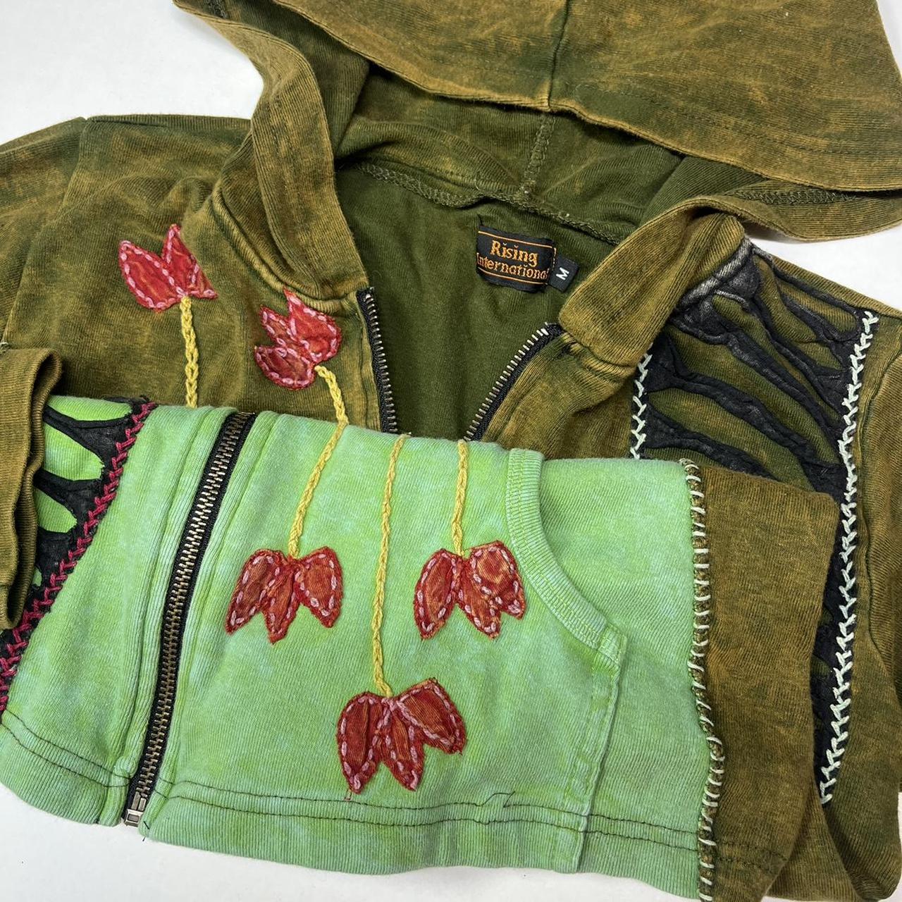 Vintage distressed patchwork zip up hoodie Grungy... - Depop