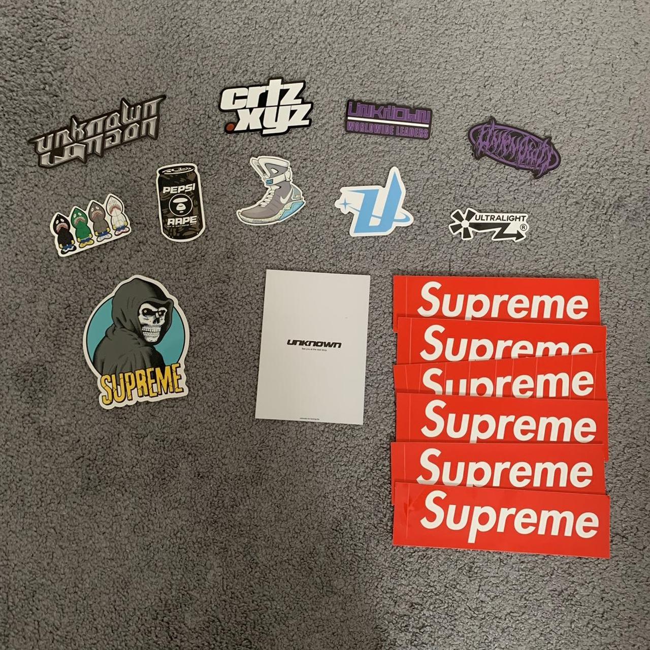 Unknown London/ Supreme/ CRTZ stickers • Message... - Depop