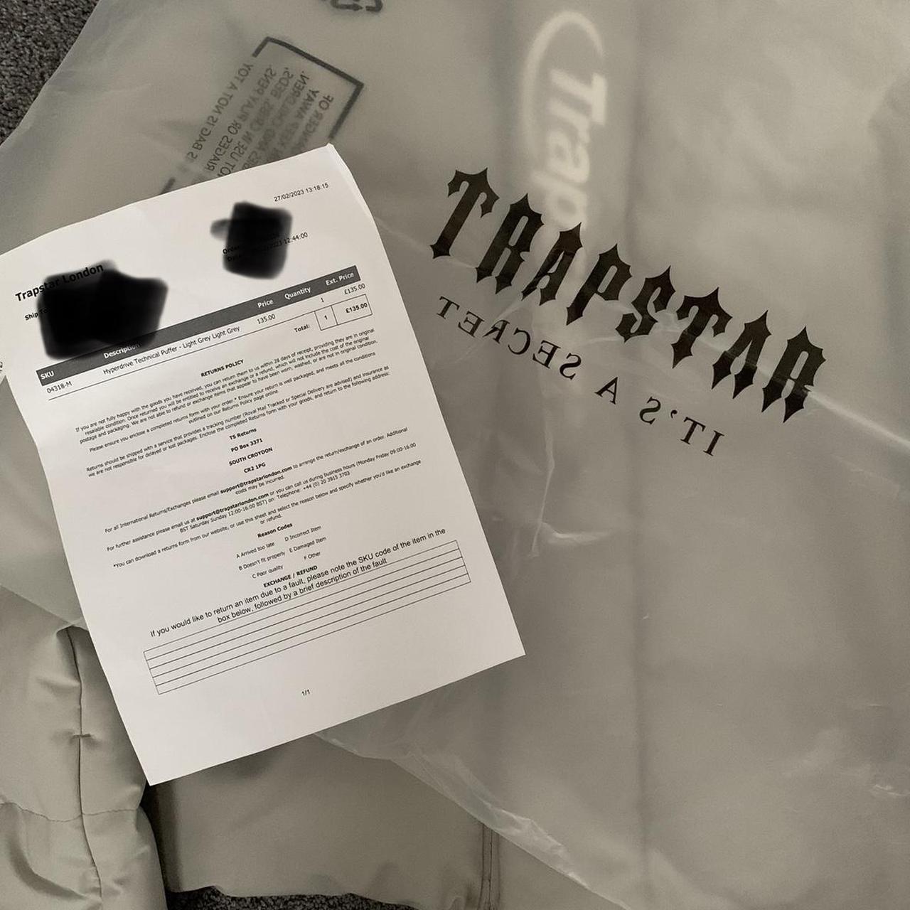 Trapstar Hyperdrive Light Grey Technical Puffer... - Depop