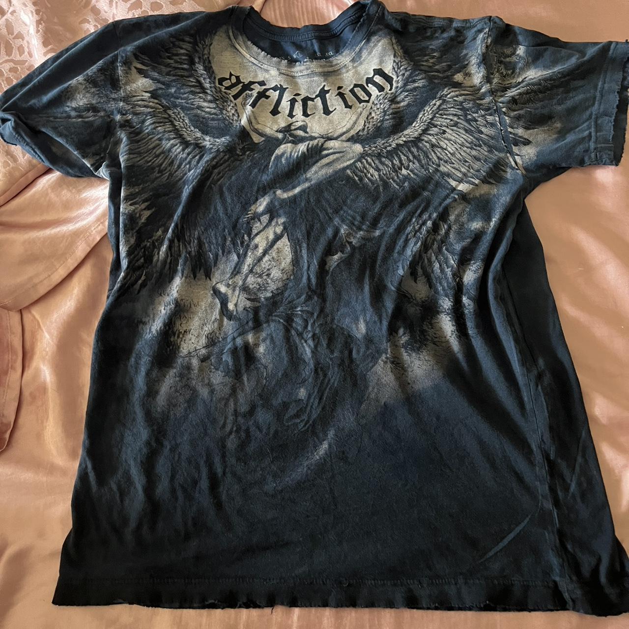 affliction angel t shirt size large accepting... - Depop