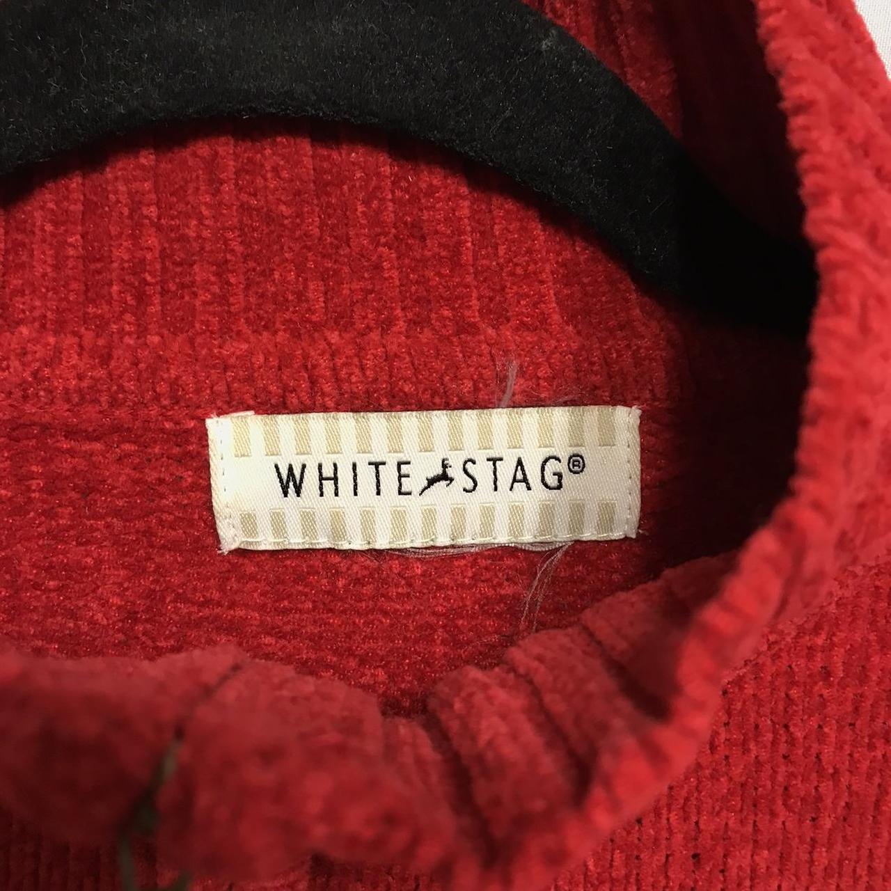 VINTAGE WHITE STAG No Tag Large Red/White Pullover... - Depop