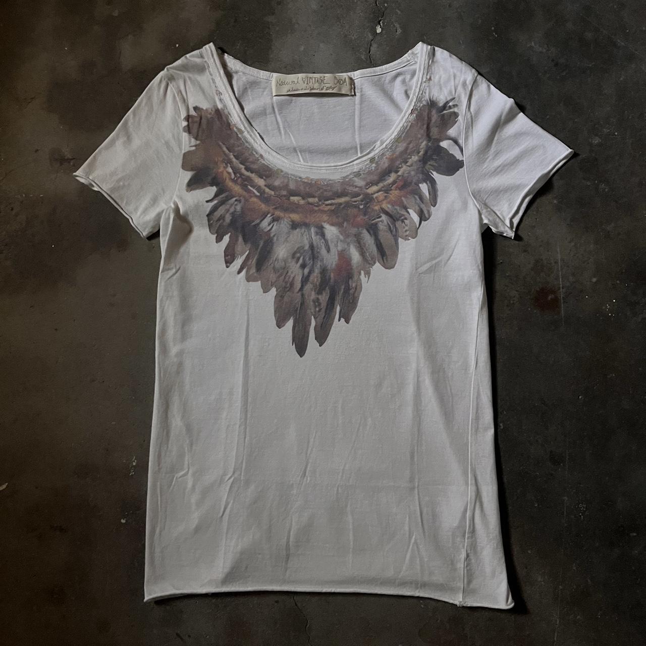 Goa Feather Tee Size 1 (Medium) Length: 24.5... - Depop