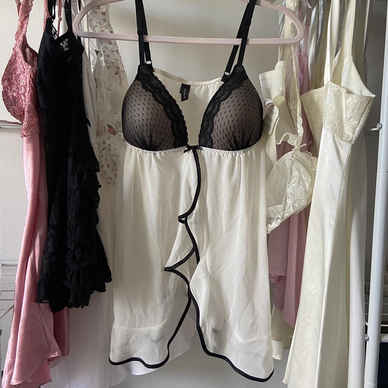 Sheer open front lingerie top - Depop