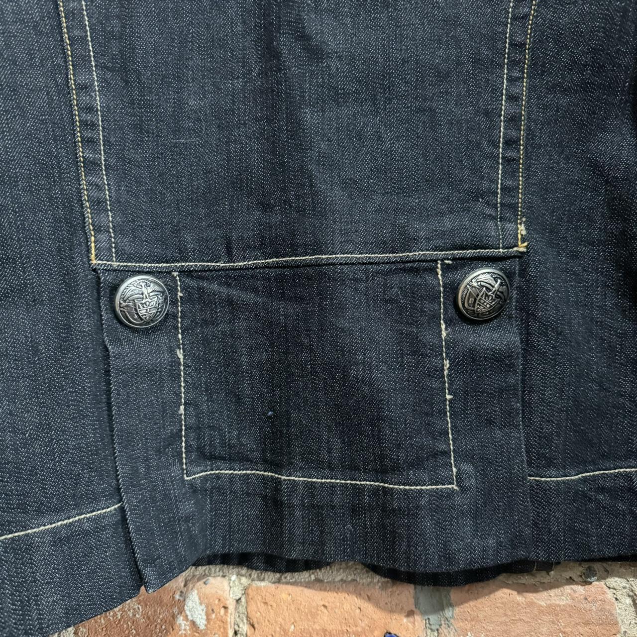 beautiful vintage indigo denim jacket. tailored to... | Depop