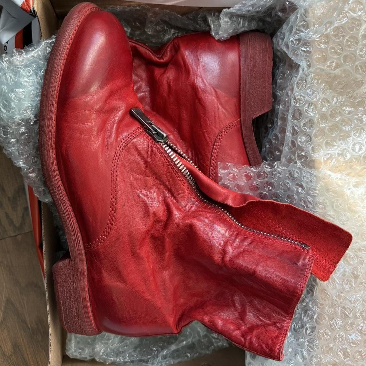 guidi red leather boots. brand new accepting offers... - Depop
